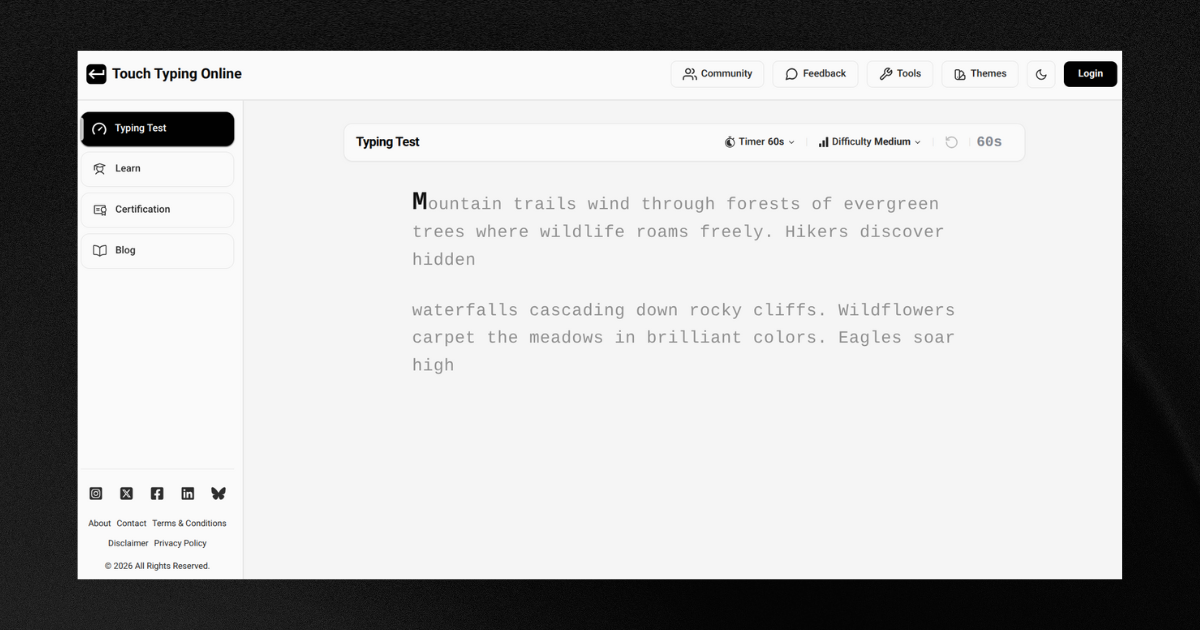 Typing Tools - Touch Typing Online